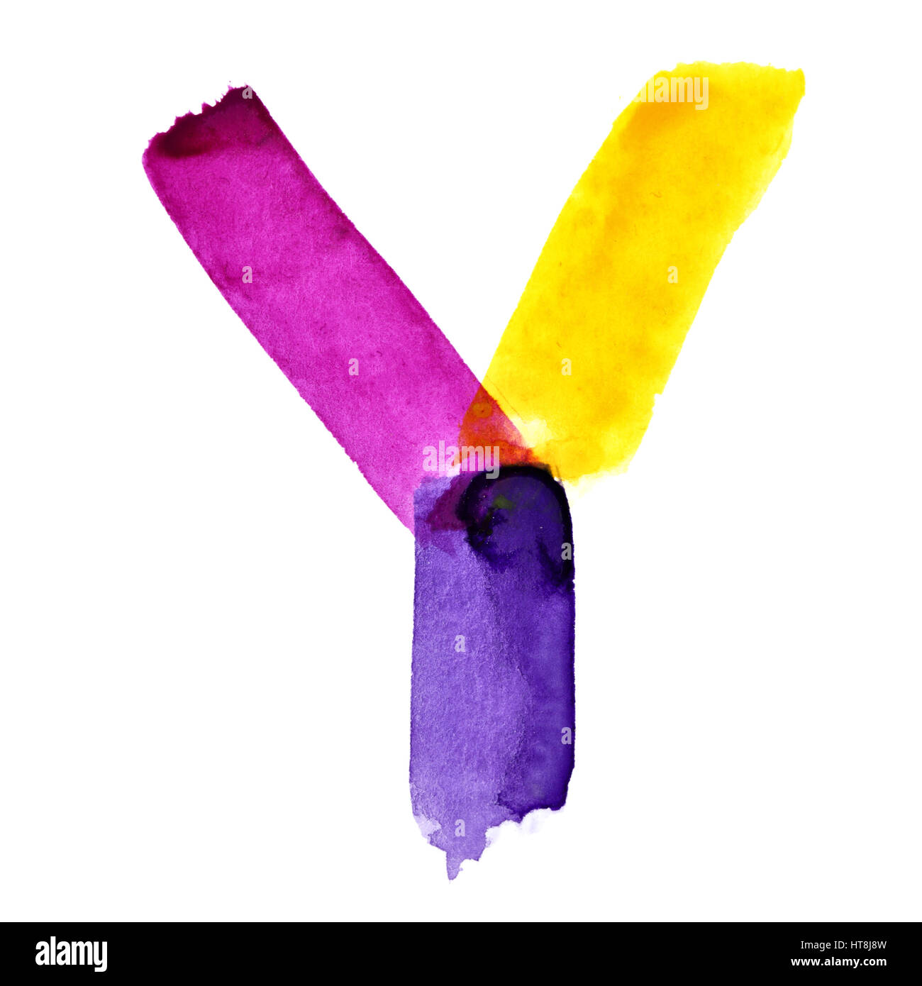 Letter Y - colorful watercolor alphabet Stock Photo - Alamy