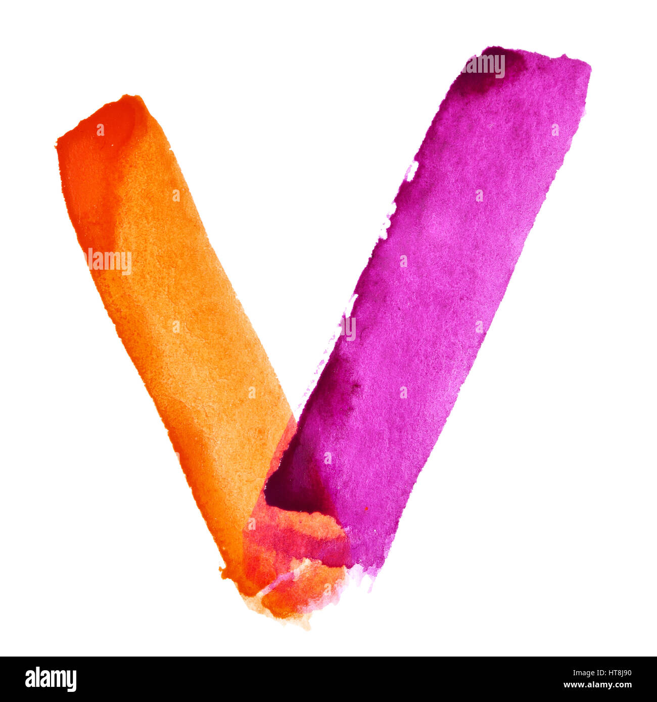 Letter V - colorful watercolor alphabet Stock Photo - Alamy