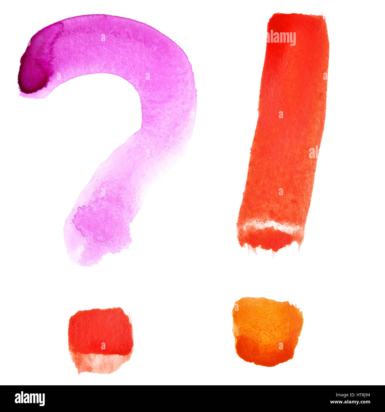 Marks - colorful watercolor alphabet Stock Photo - Alamy