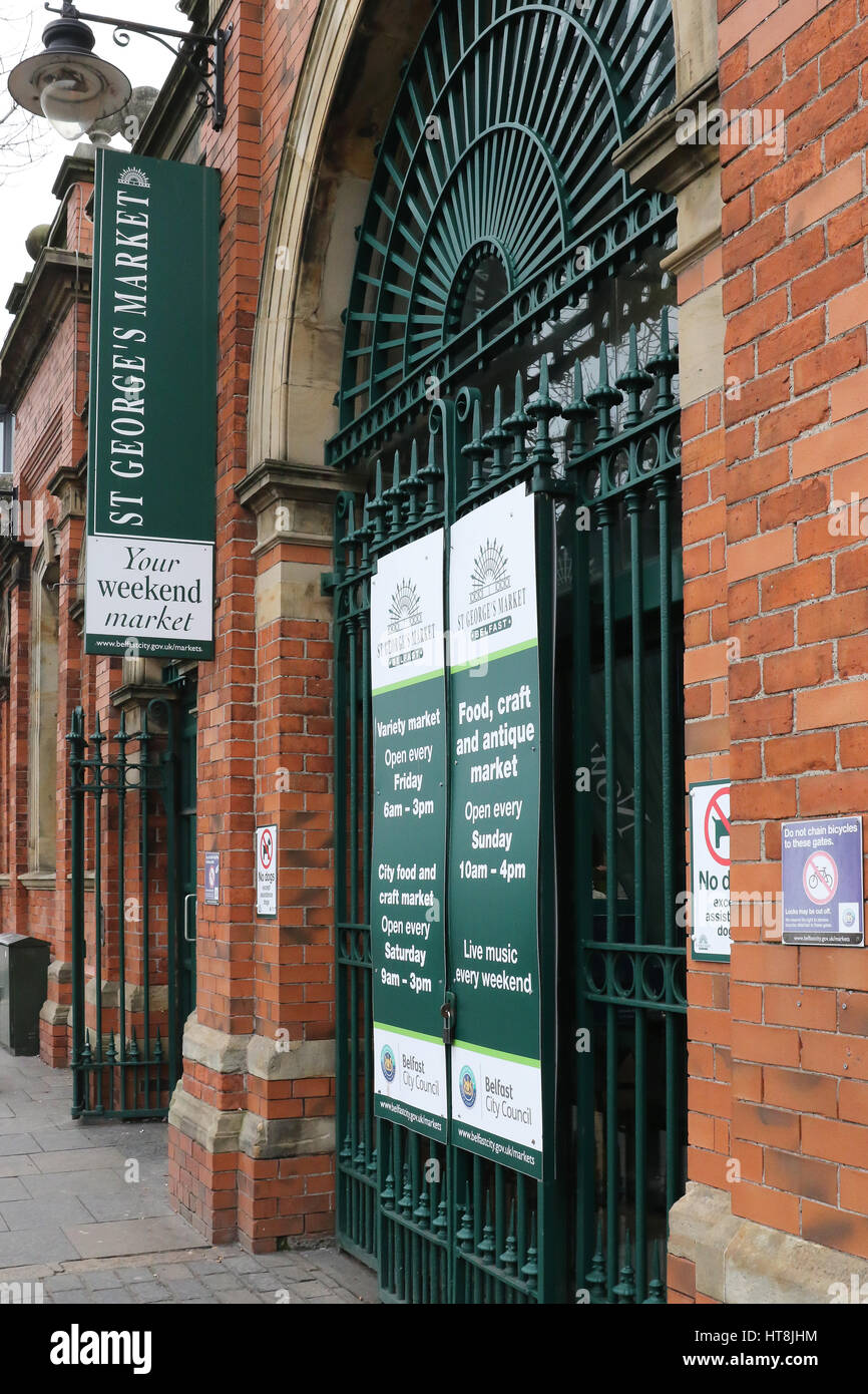 St George's Market in Belfast Northern Ireland. There is a different ...