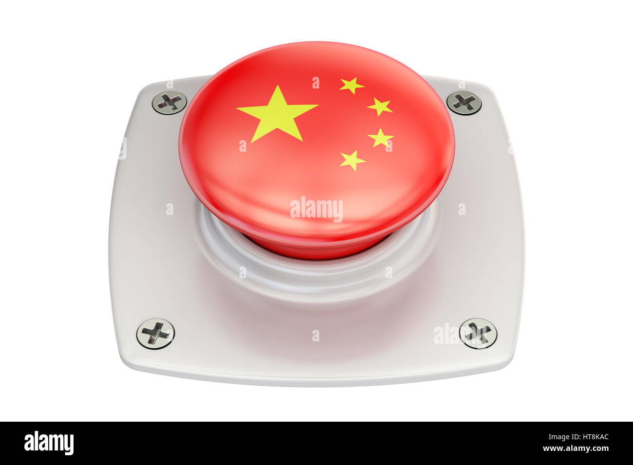 China flag push button, 3D rendering Stock Photo - Alamy