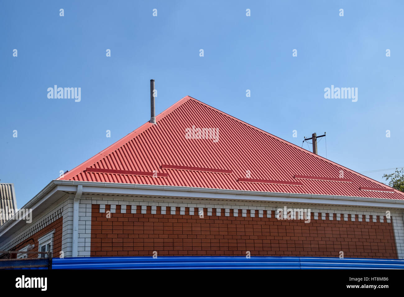 Roof metal sheets. Modern types of roofing materials Stock Photo - Alamy