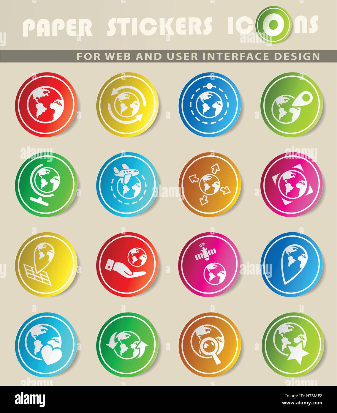 globes web icons for user interface design Stock Vector Image & Art - Alamy