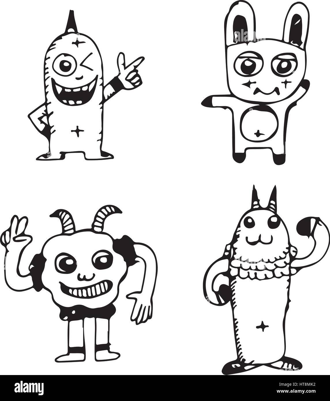 cartoon cute monsters illustration design Stock Vector Image & Art - Alamy