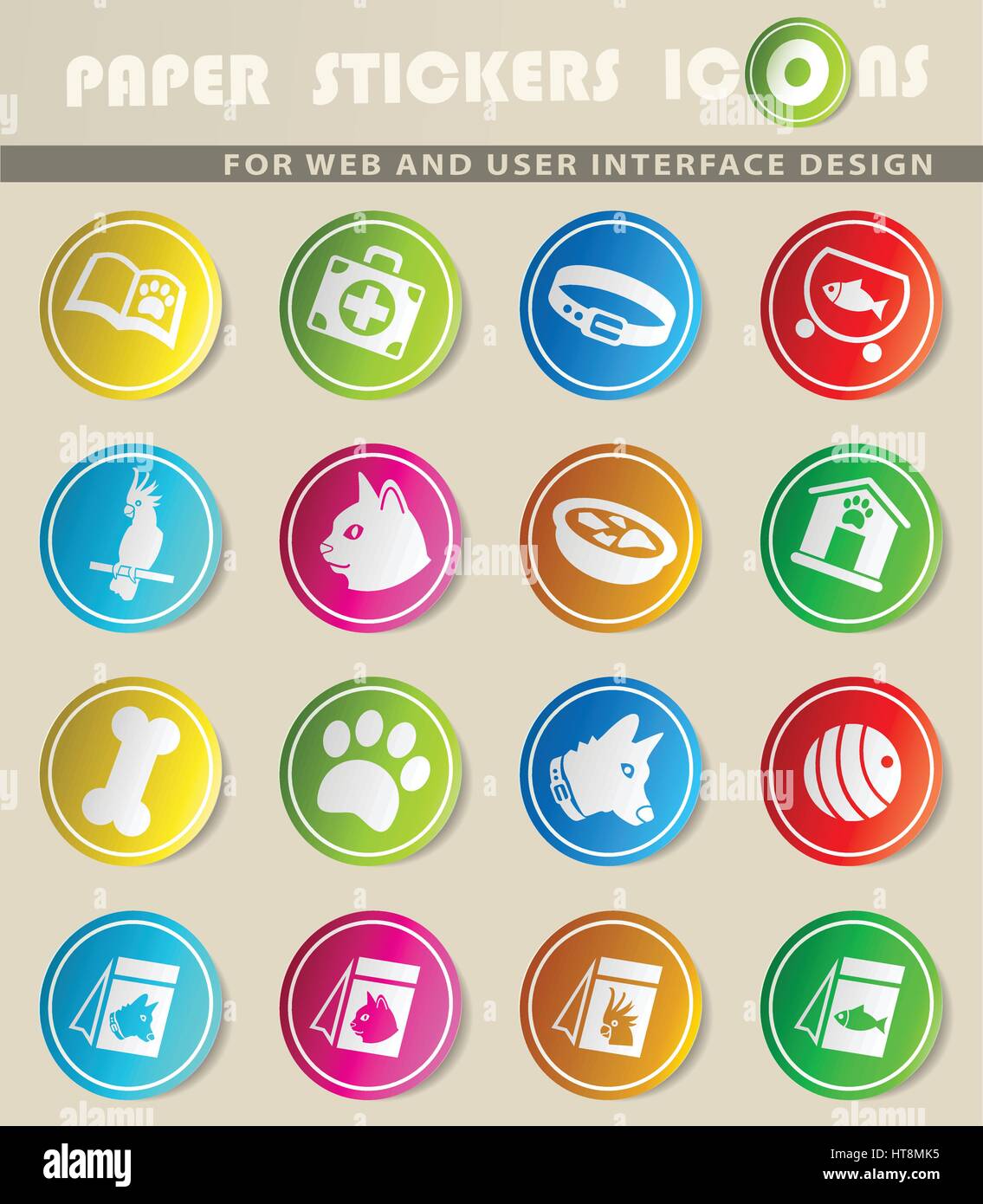 goods for pets web icons for user interface design Stock Vector Image ...