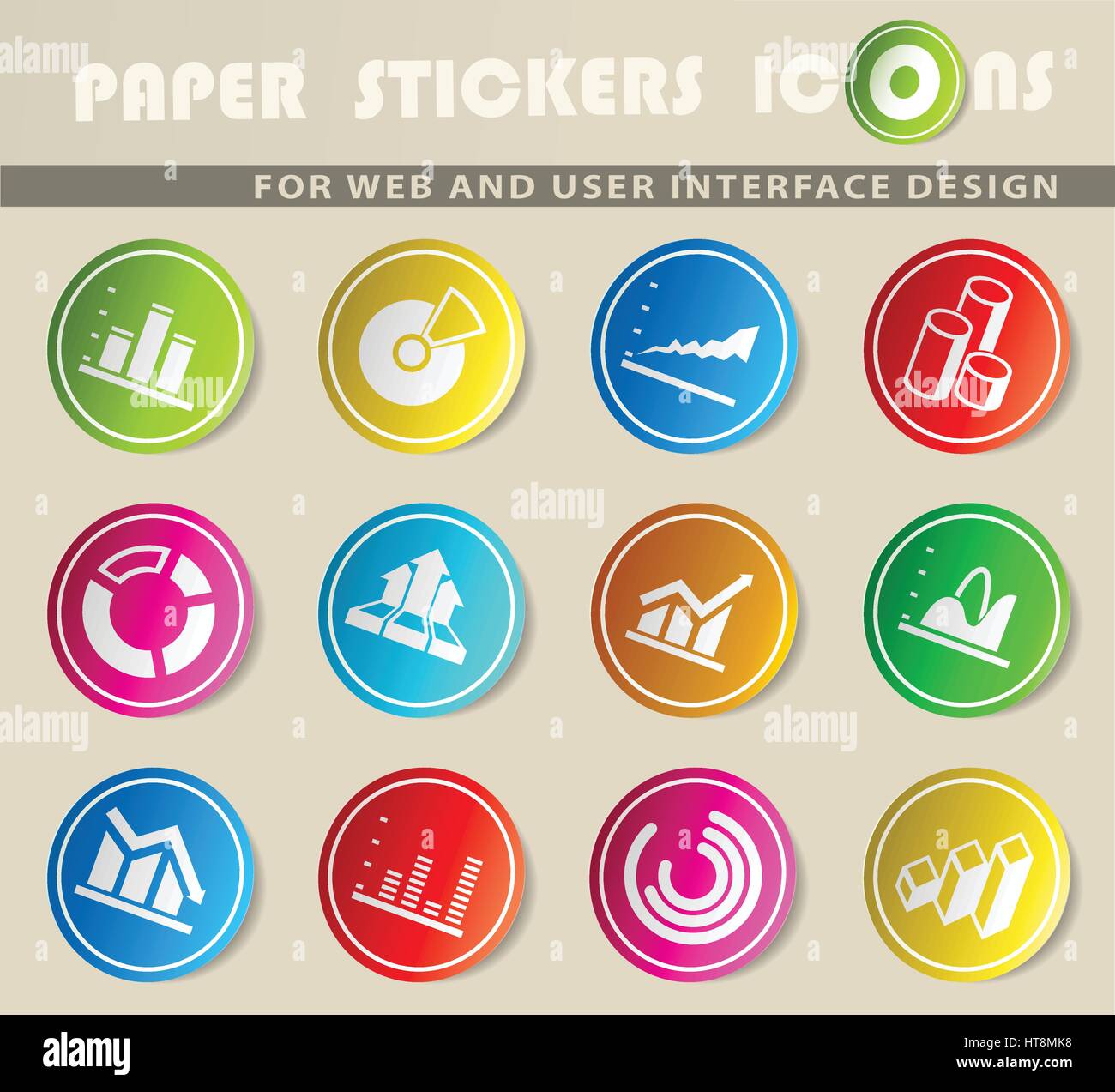 Diagram and infographic vector color icon set Stock Vector Image & Art ...