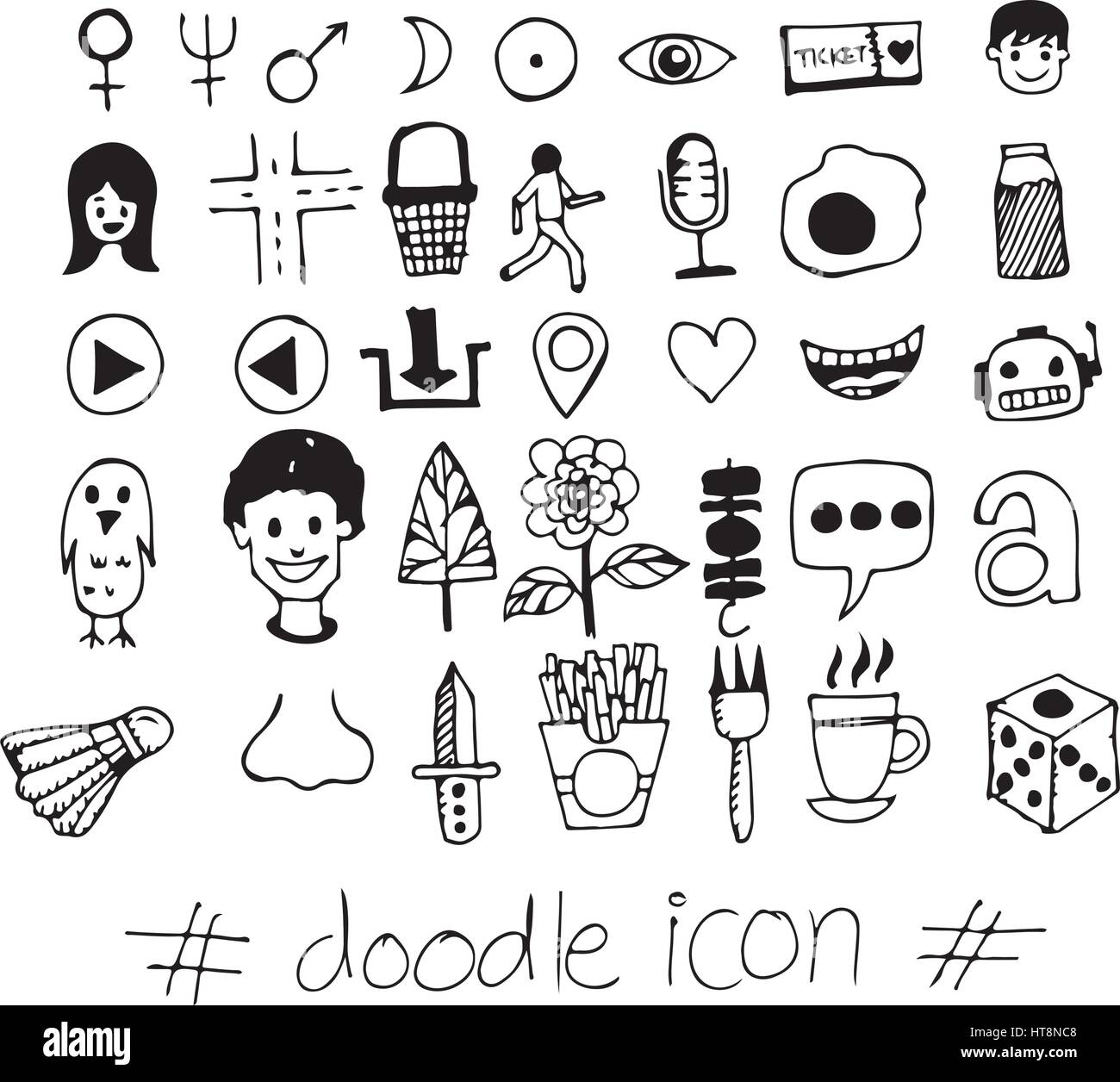 Hand draw doodle icon illustration design Stock Vector Image & Art - Alamy