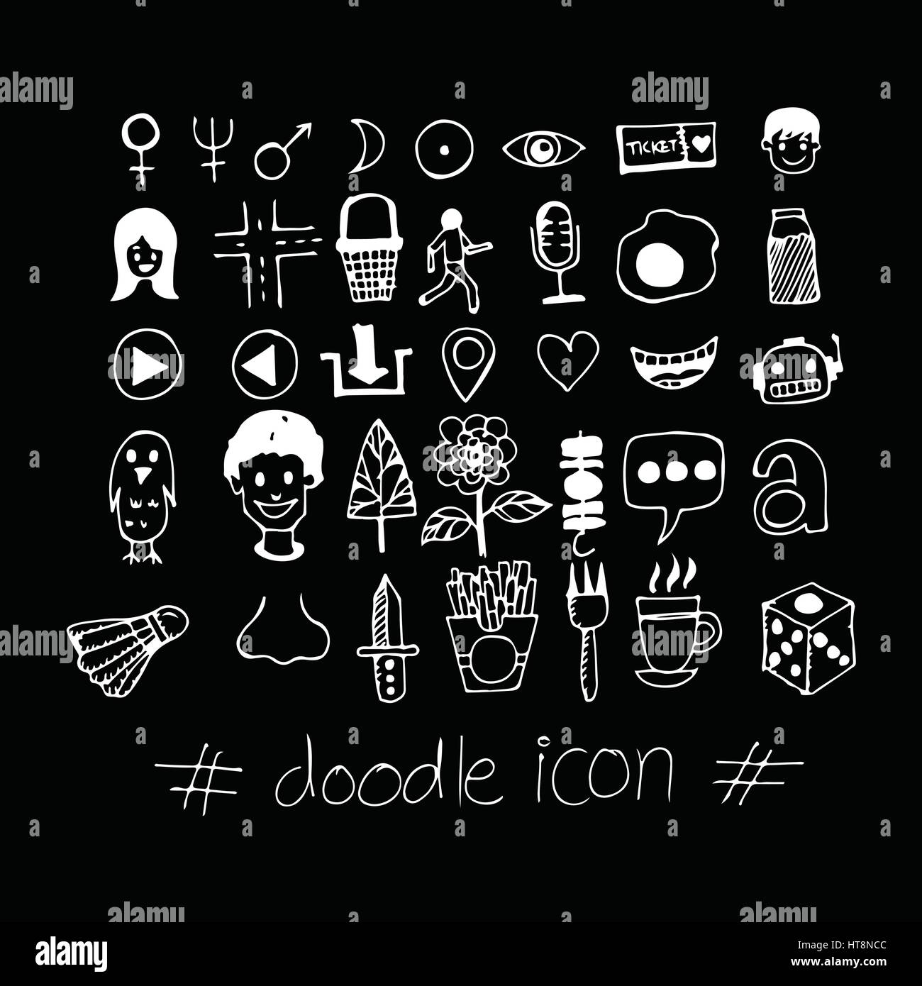 Hand draw doodle icon illustration design Stock Vector Image & Art - Alamy