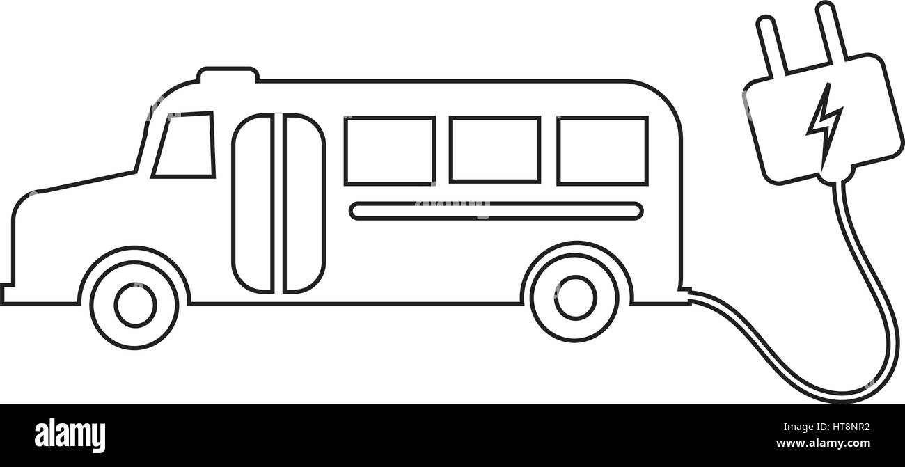 Vector illustration electrical car Black and White Stock Photos ...