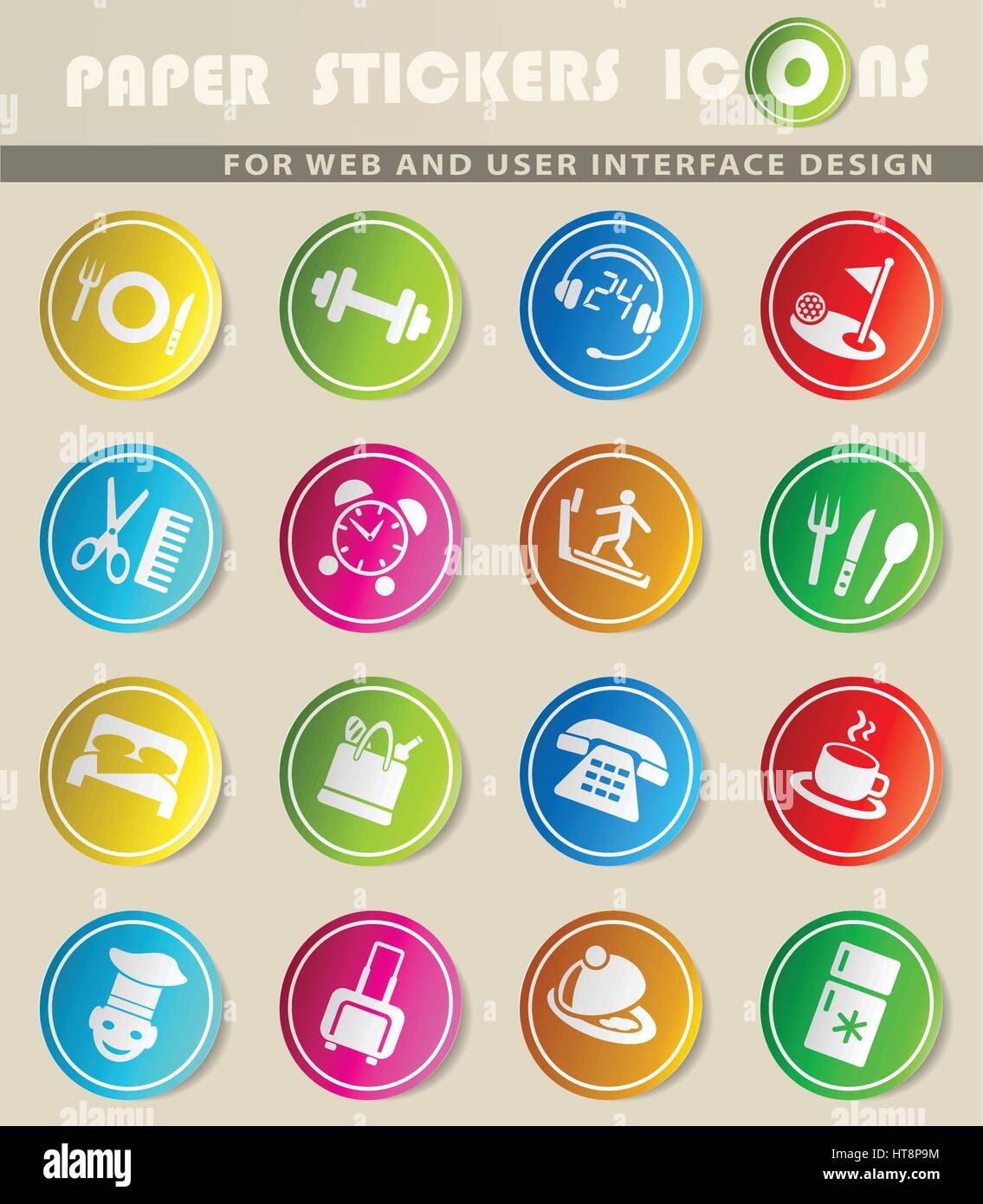 hotel service web icons for user interface design Stock Vector Image ...