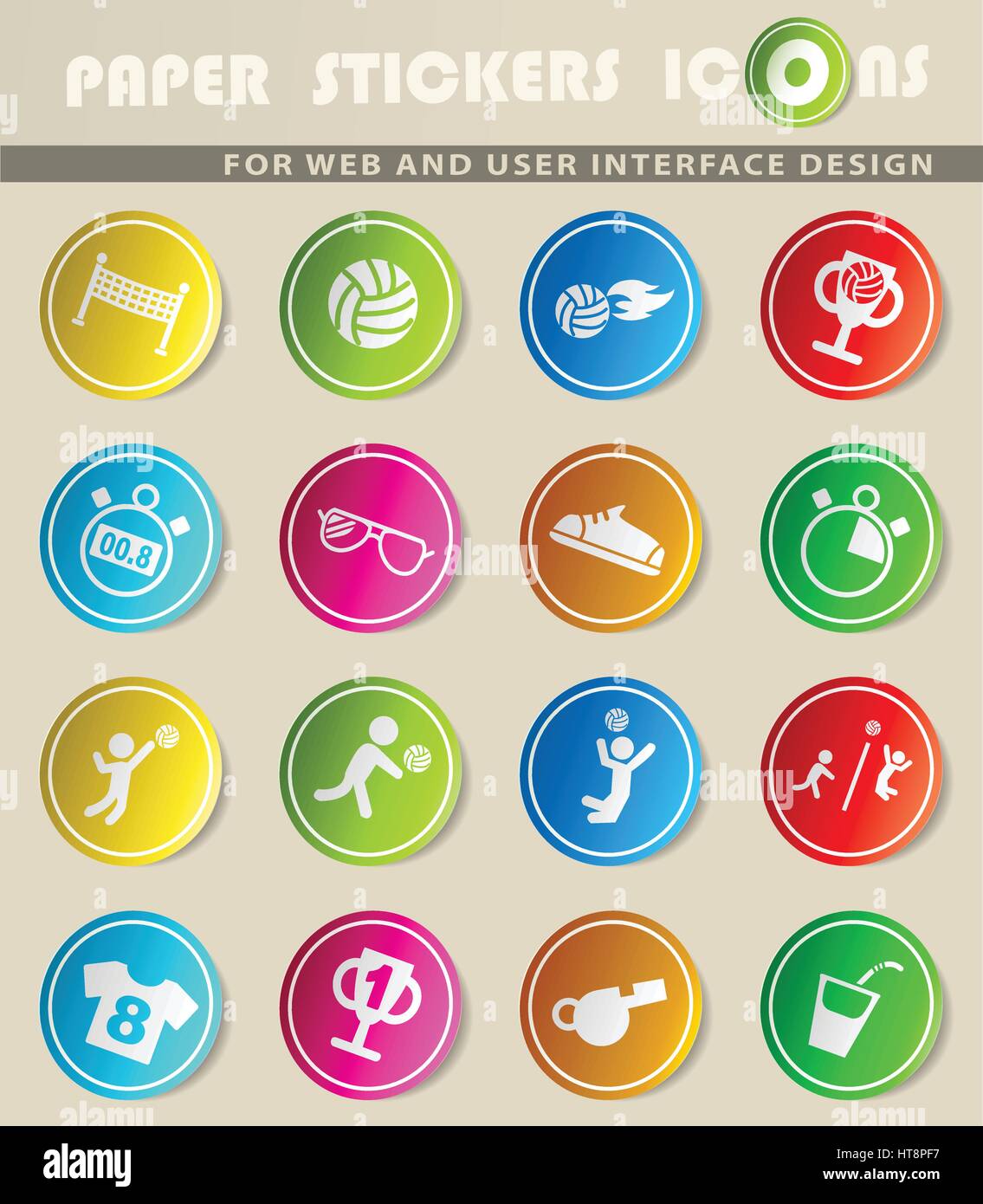 volleyball web icons for user interface design Stock Vector Image & Art ...