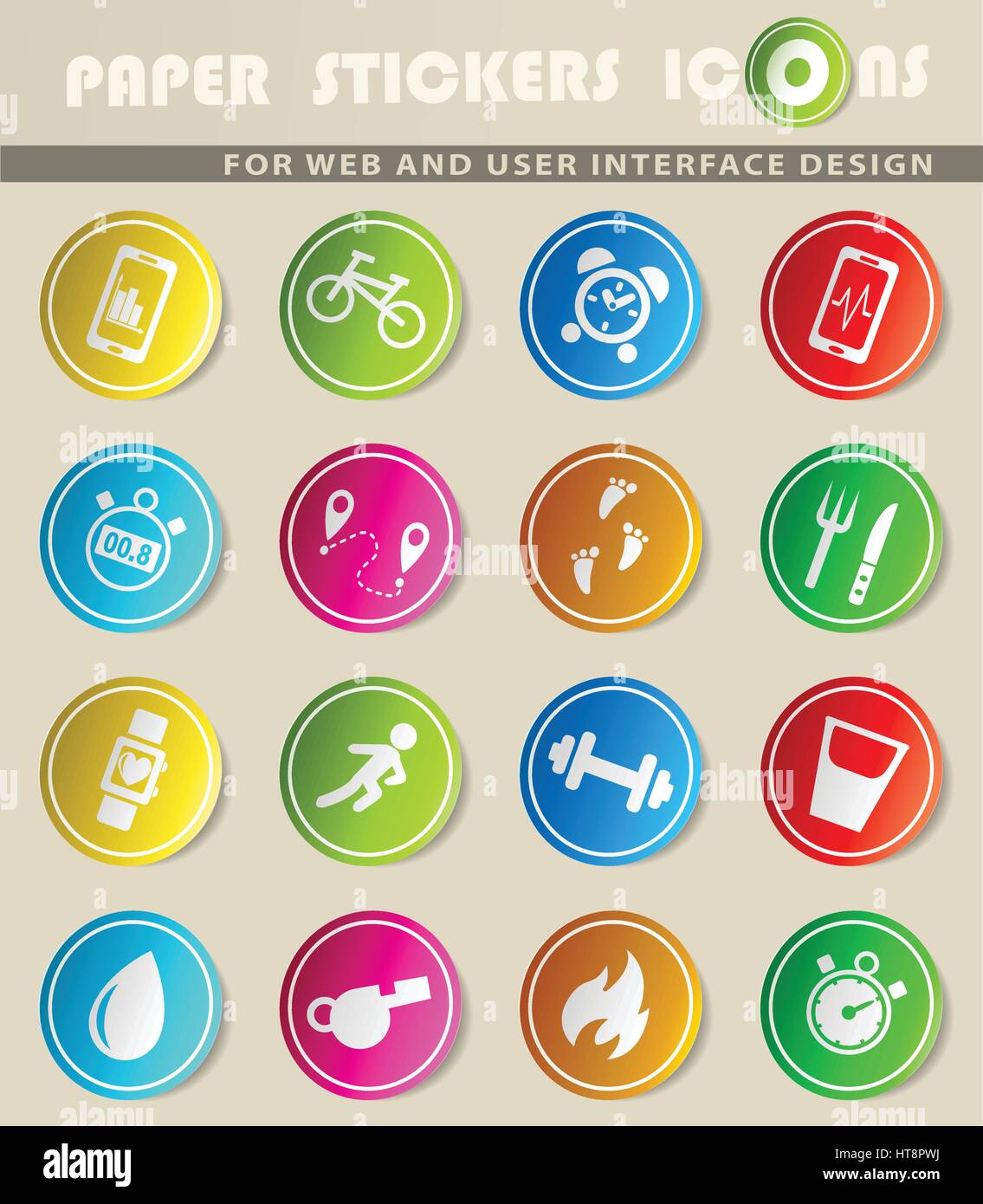 monitoring apps web icons for user interface design Stock Vector Image ...