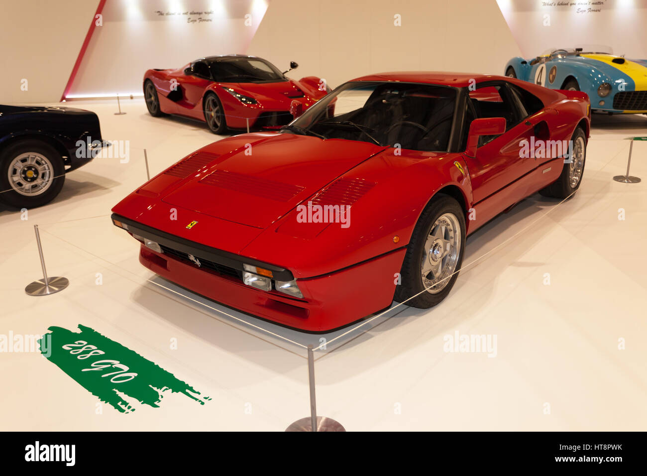 View of a red, Ferrari 288 GTO, part of the Ferrari Tribute Collection ...