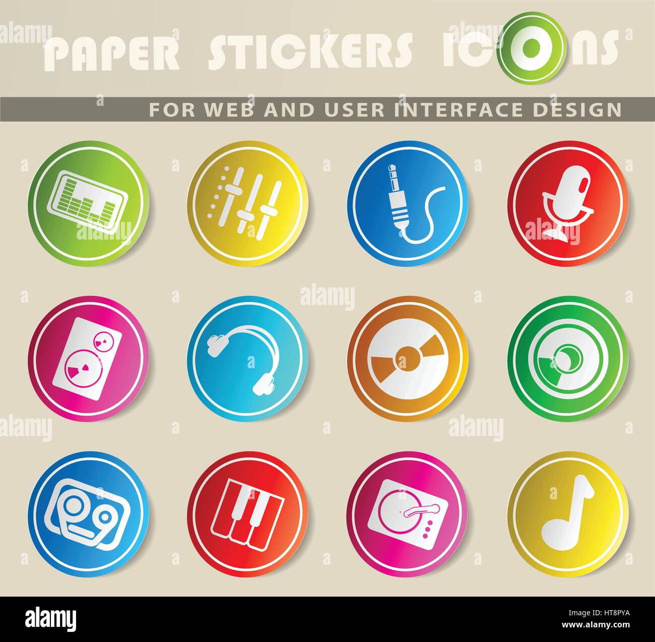 Music simply symbols for web and user interface Stock Vector Image ...