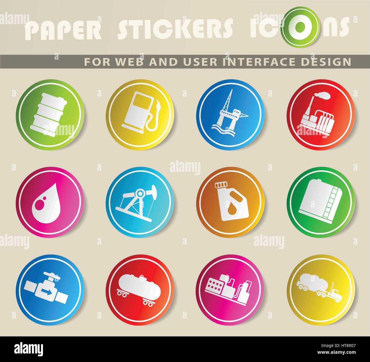 Oil and petrol industry objects simply symbols for web and user ...