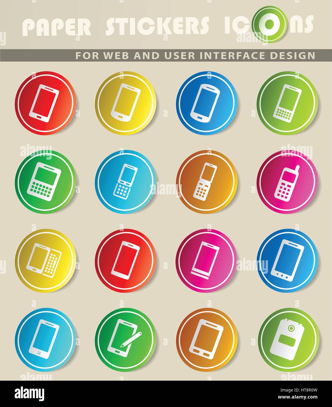 Phones simply symbols for web and user interface Stock Vector Image ...