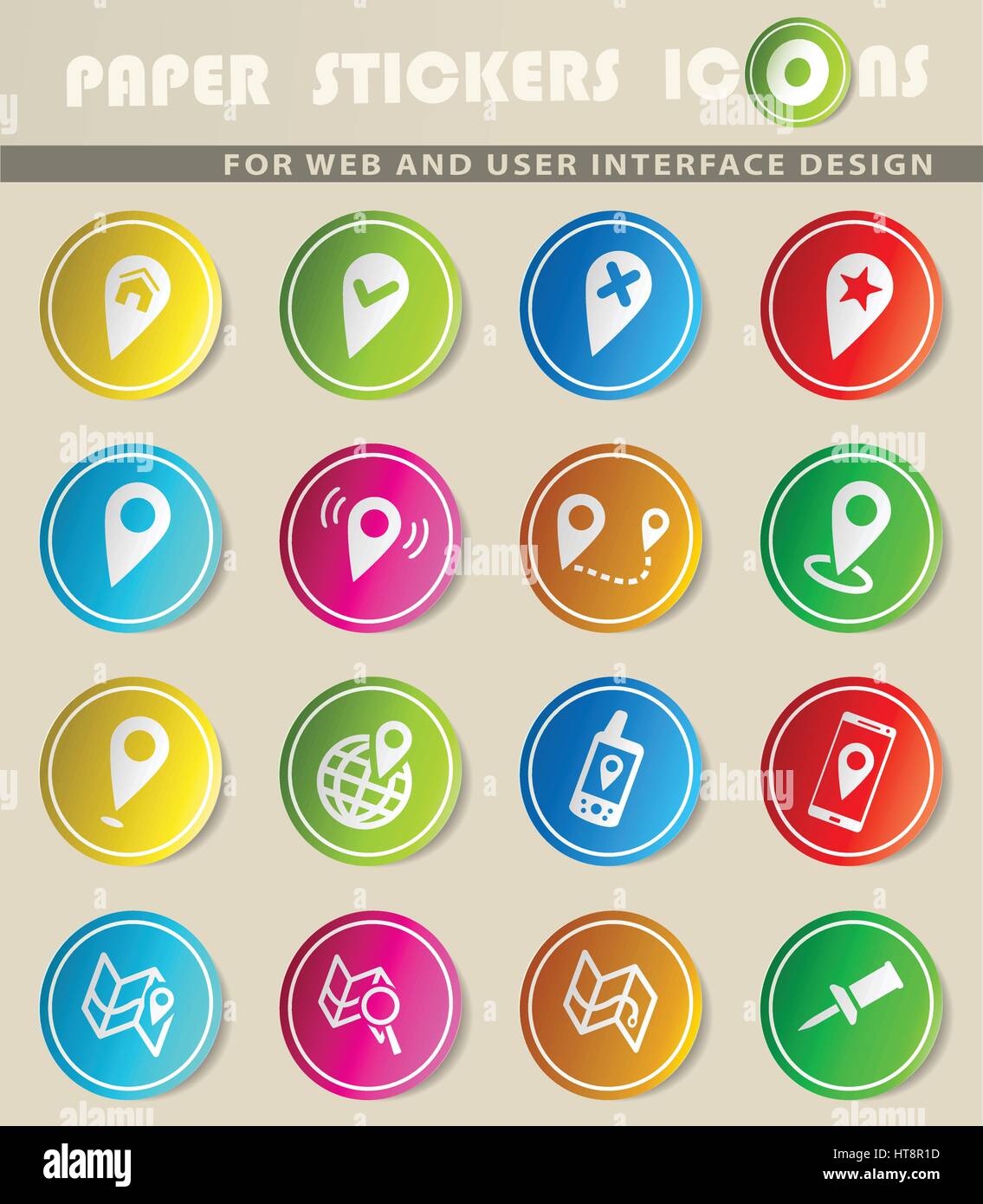 Pointer and maps simply vector icon set Stock Vector Image & Art - Alamy