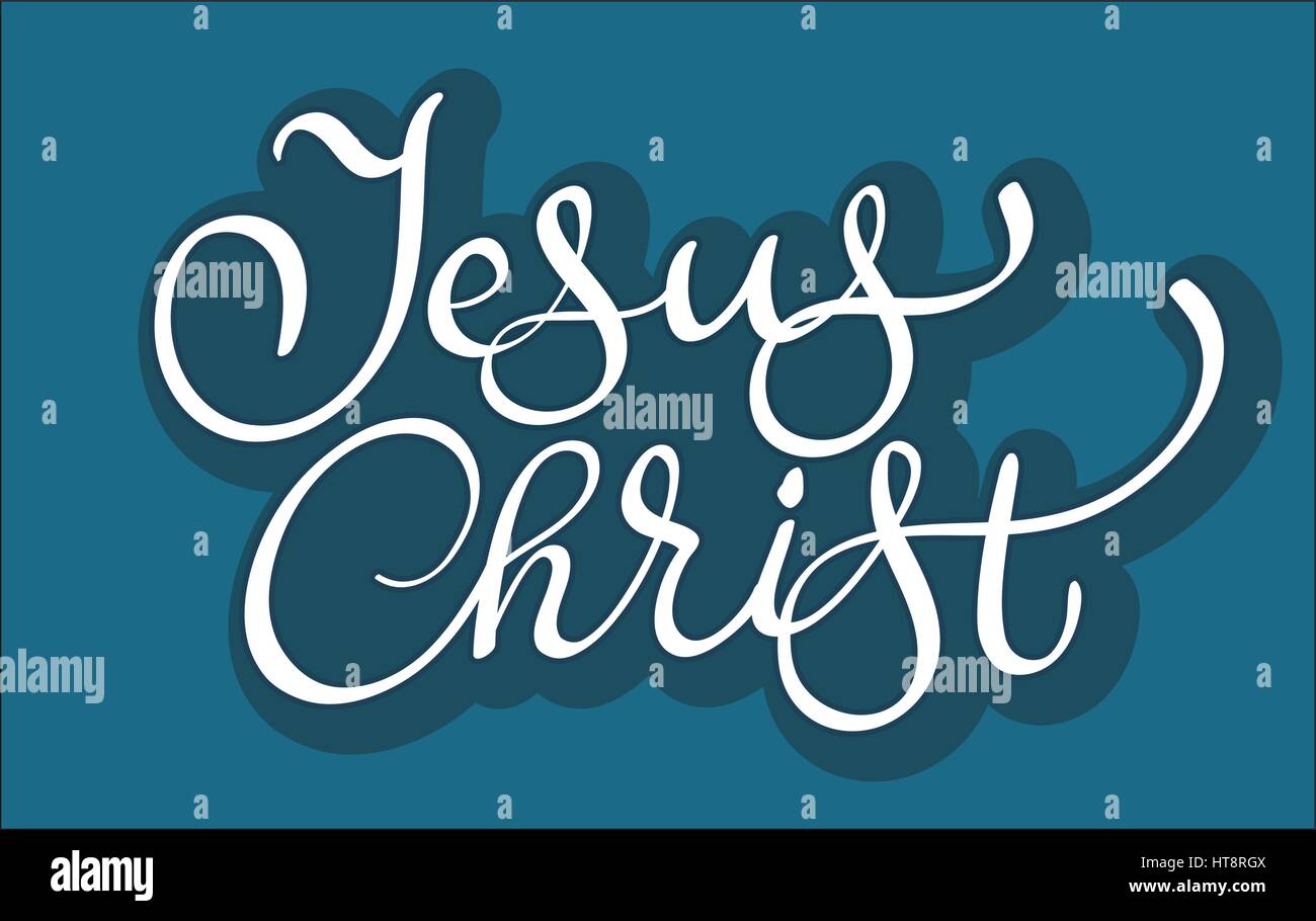 Jesus cross lettering christian Stock Vector Images - Alamy