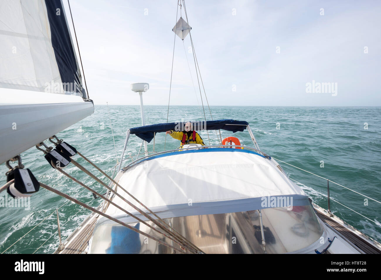 Man pointing on sailboat hi-res stock photography and images - Alamy