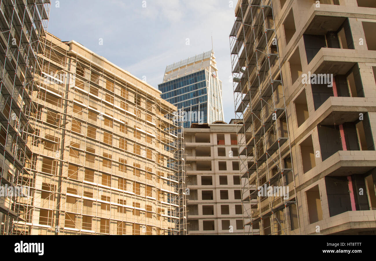 Building construction site horizontal view Stock Photo - Alamy
