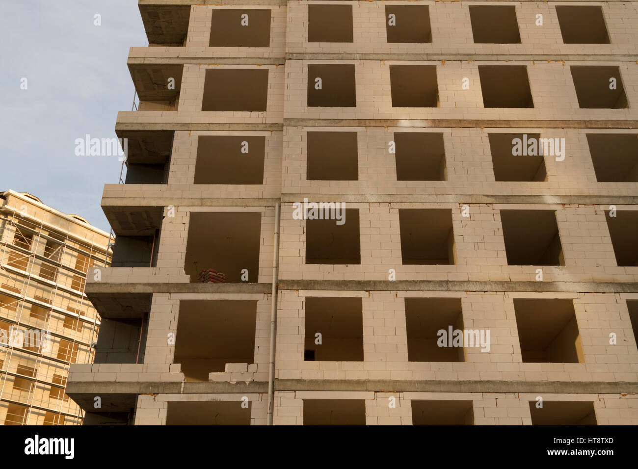 Building construction site horizontal view Stock Photo - Alamy