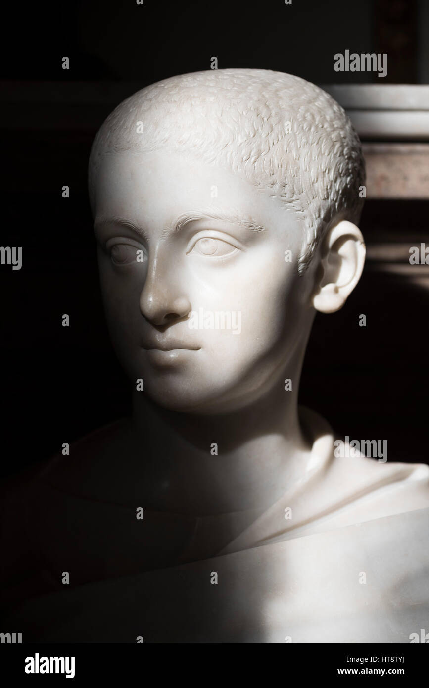 Rome. Italy. Portrait bust of Roman Emperor Alexander Severus (208-235 ...