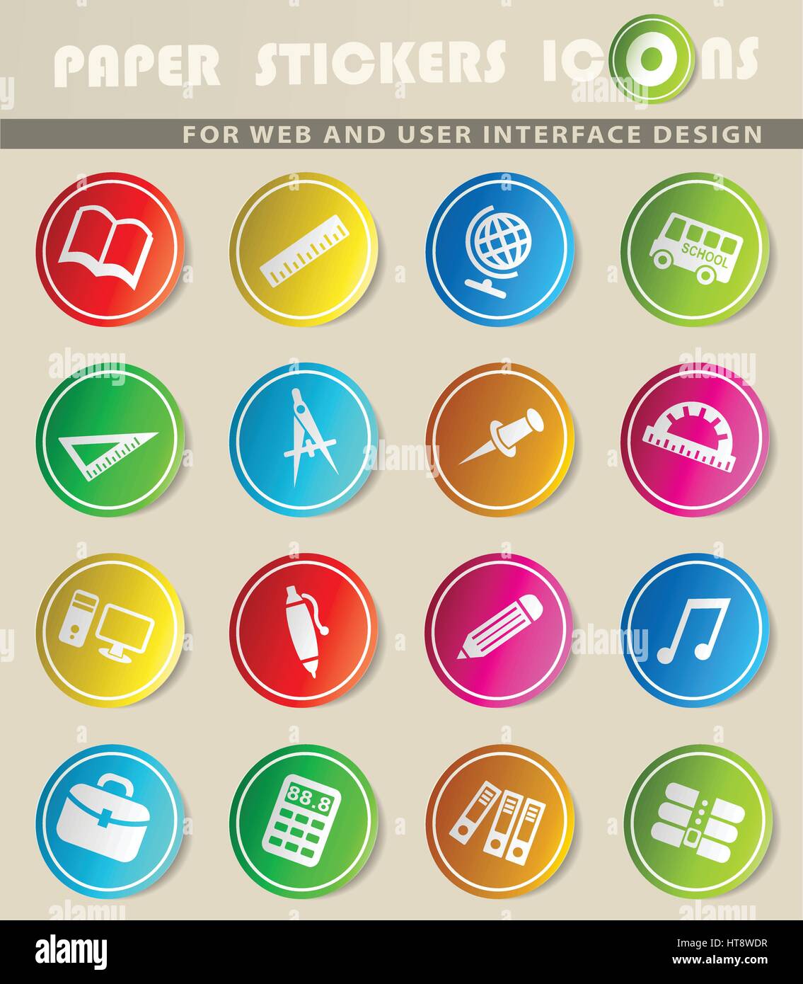 school web icons for user interface design Stock Vector Image & Art - Alamy