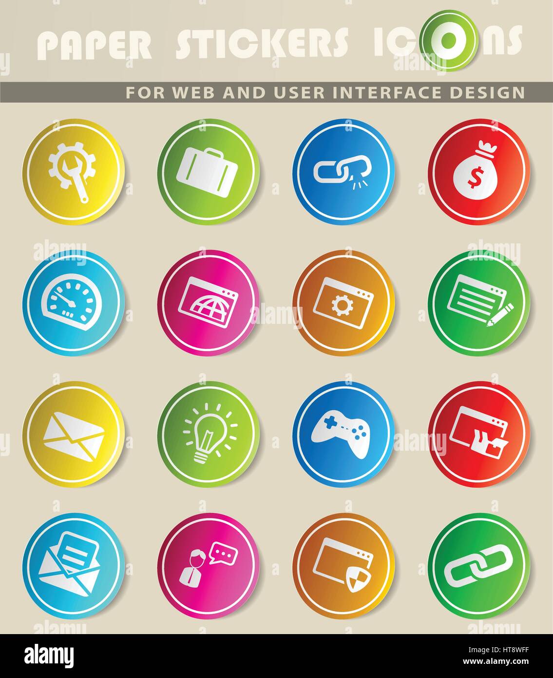 SEO and development simply symbols for web icons Stock Vector Image ...