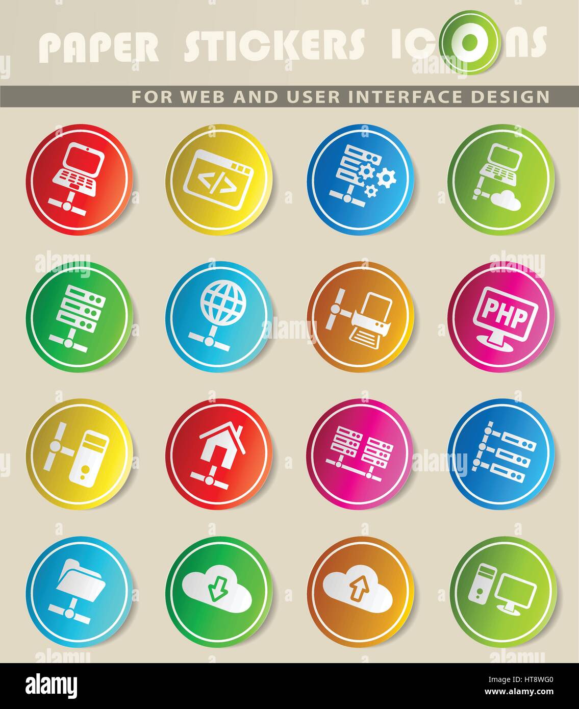 server web icons for user interface design Stock Vector Image & Art - Alamy