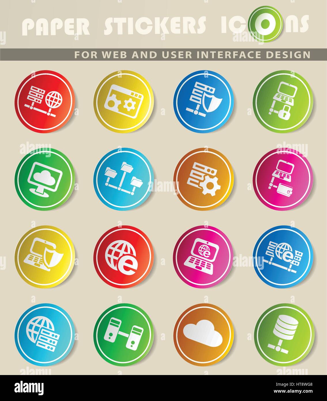 server web icons for user interface design Stock Vector Image & Art - Alamy