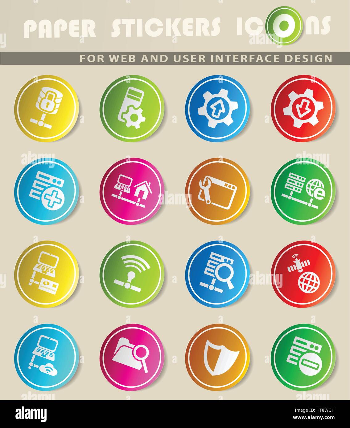 server web icons for user interface design Stock Vector Image & Art - Alamy