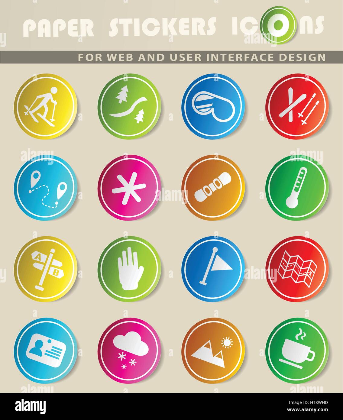 skiing web icons for user interface design Stock Vector Image & Art - Alamy