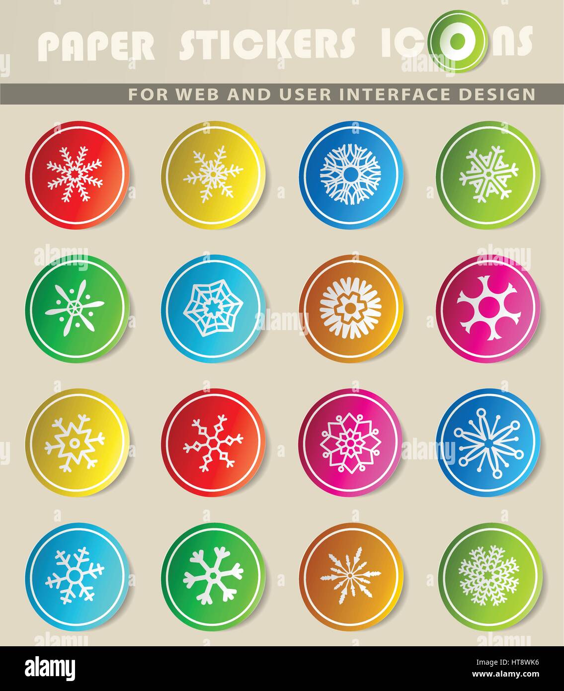 Snowflakes simply symbols for web and user interface Stock Vector Image ...