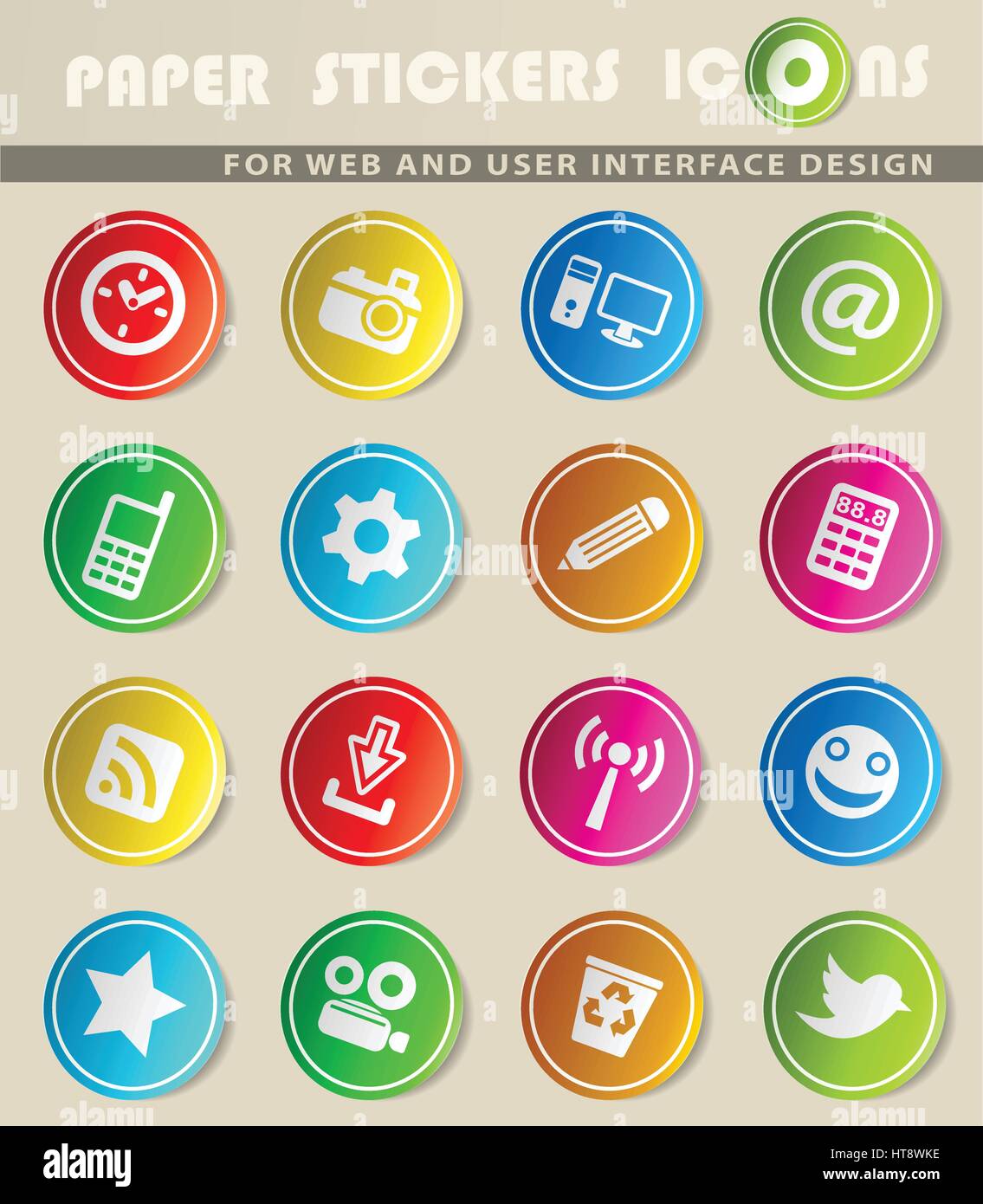 social media web icons for user interface design Stock Vector Image ...