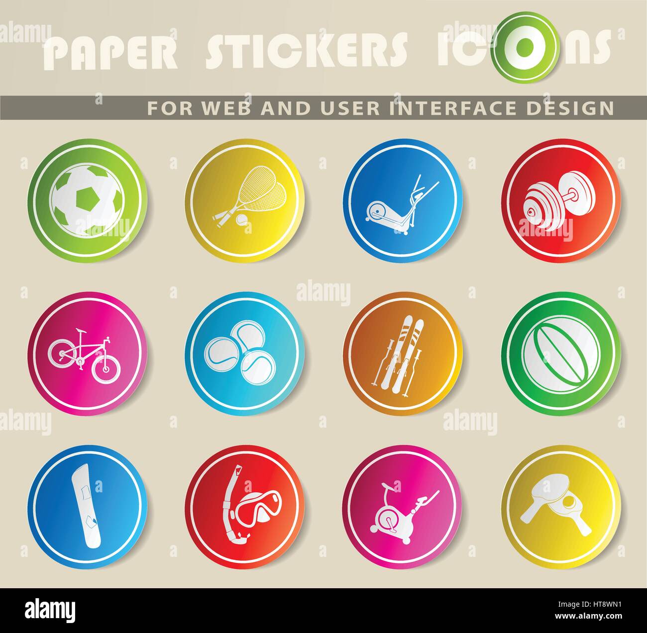 sport balls vector icons for user interface design Stock Vector Image ...