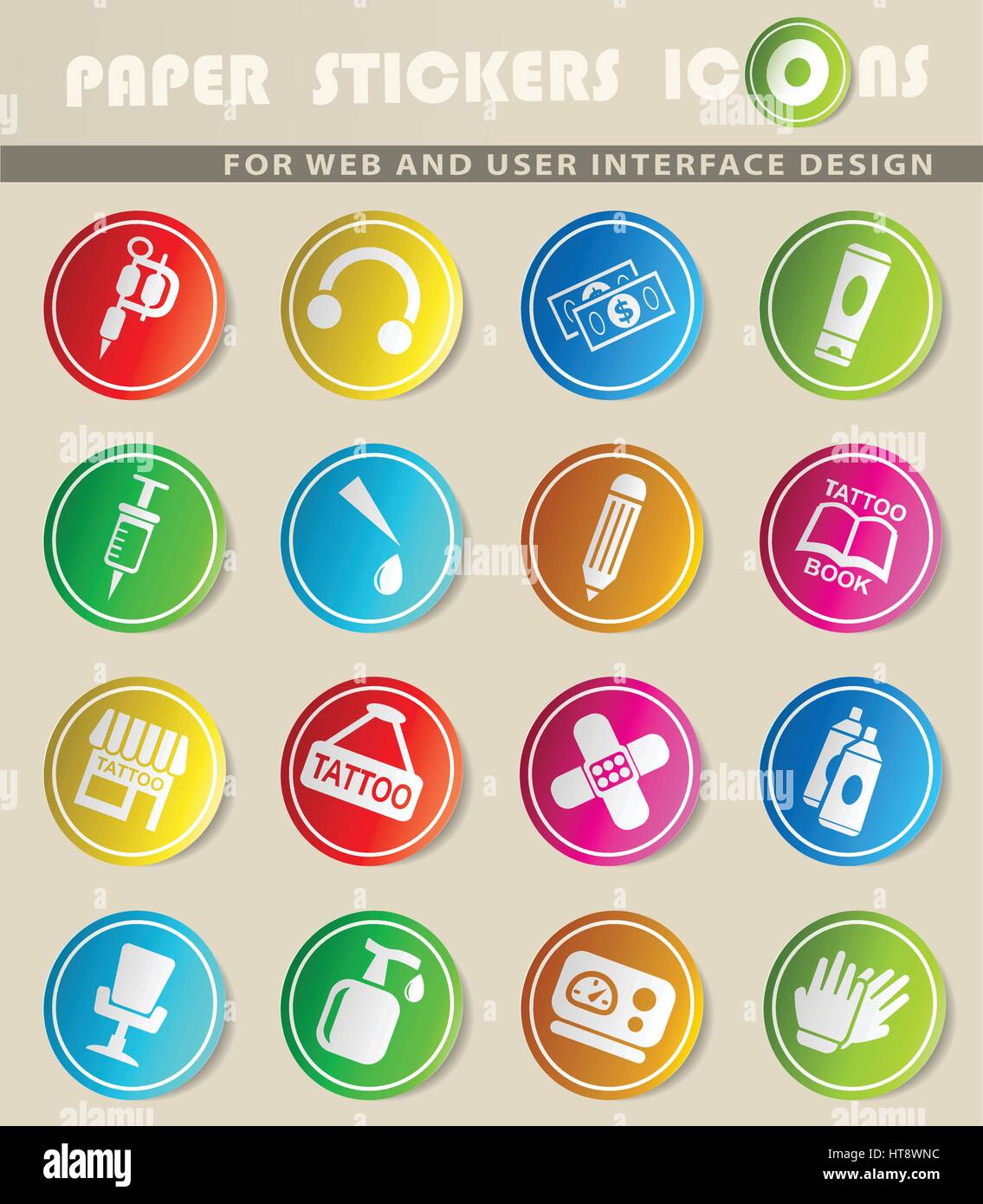 tattoo salon web icons for user interface design Stock Vector Image ...