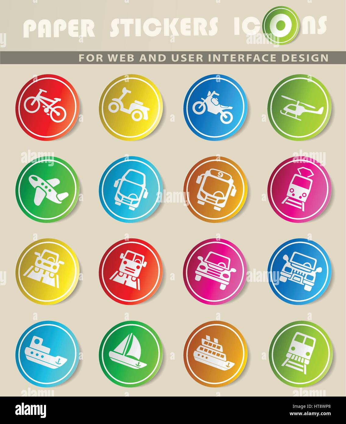 transport web icons for user interface design Stock Vector Image & Art ...
