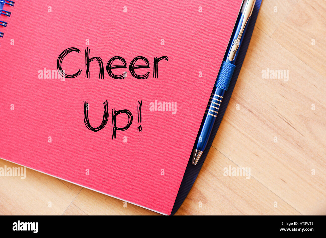 Cheer up text concept write on notebook Stock Photo - Alamy