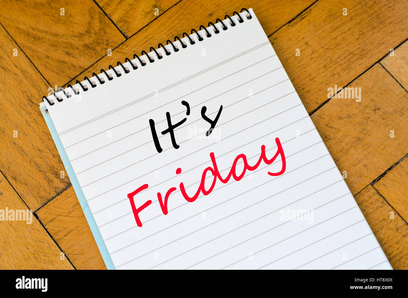 It's friday text concept write on notebook Stock Photo - Alamy