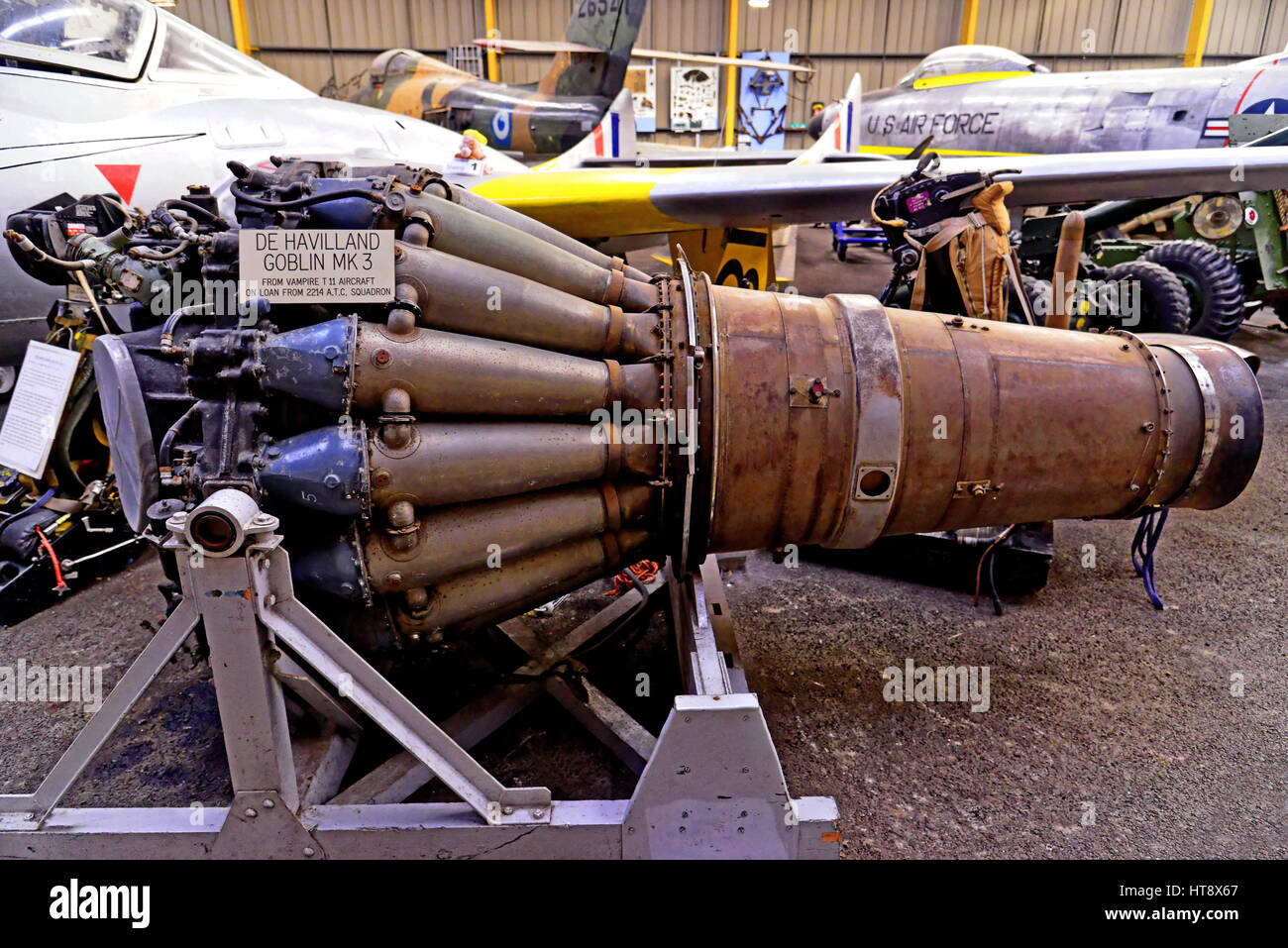 De Havilland Goblin Mk3 Vampire T11 jet engine Stock Photo - Alamy