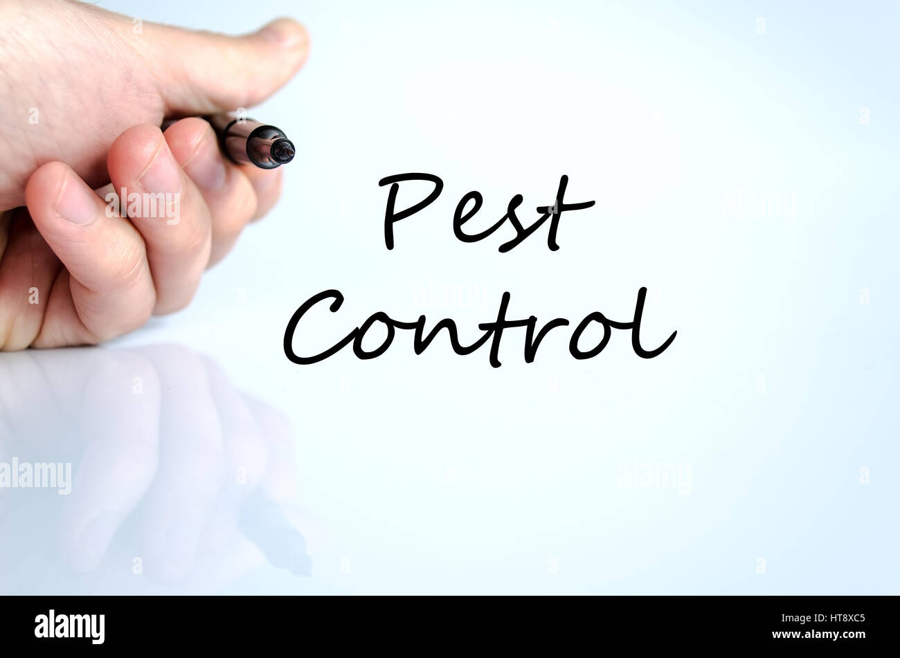 Pest control text concept isolated over white background Stock Photo ...