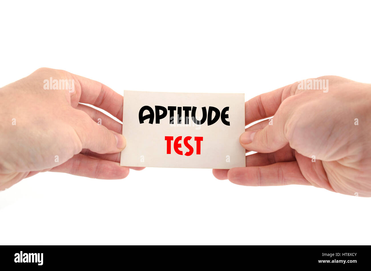 Aptitude test text concept isolated over white background Stock Photo ...
