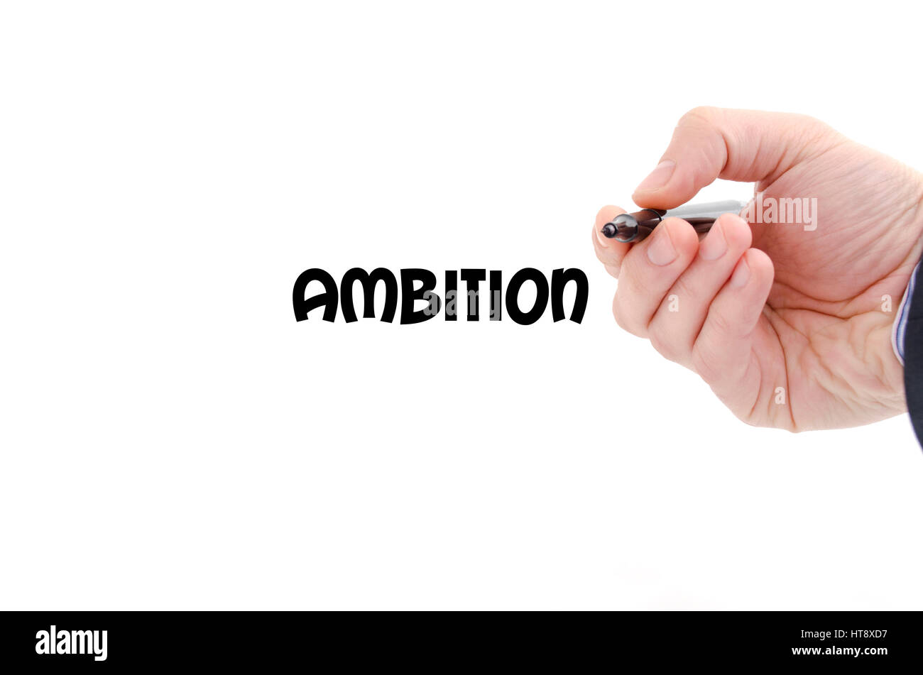 Ambition text concept isolated over white background Stock Photo - Alamy