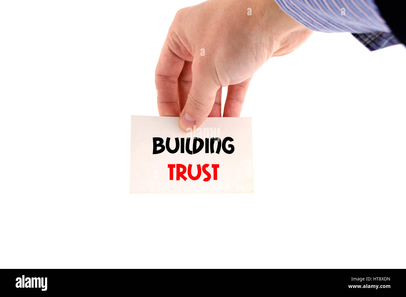 Building trust text concept isolated over white background Stock Photo ...