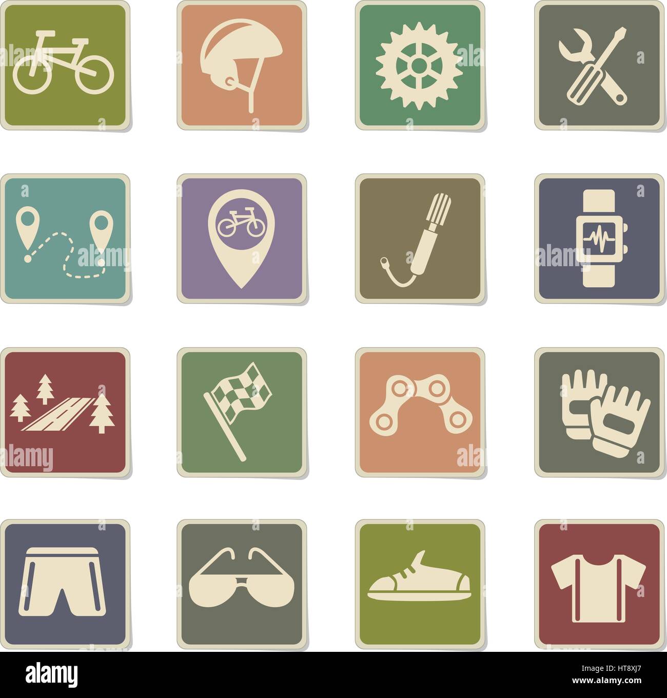 bicycle web icons for user interface design Stock Vector Image & Art ...