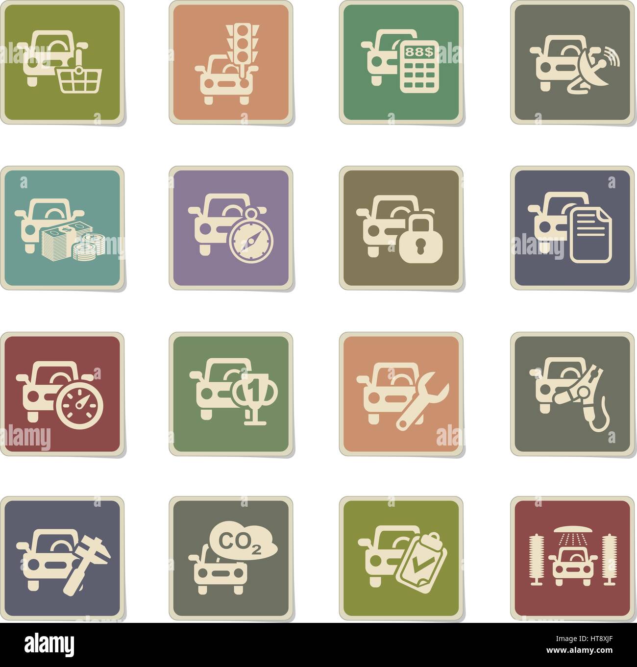 car service web icons for user interface design Stock Vector Image ...