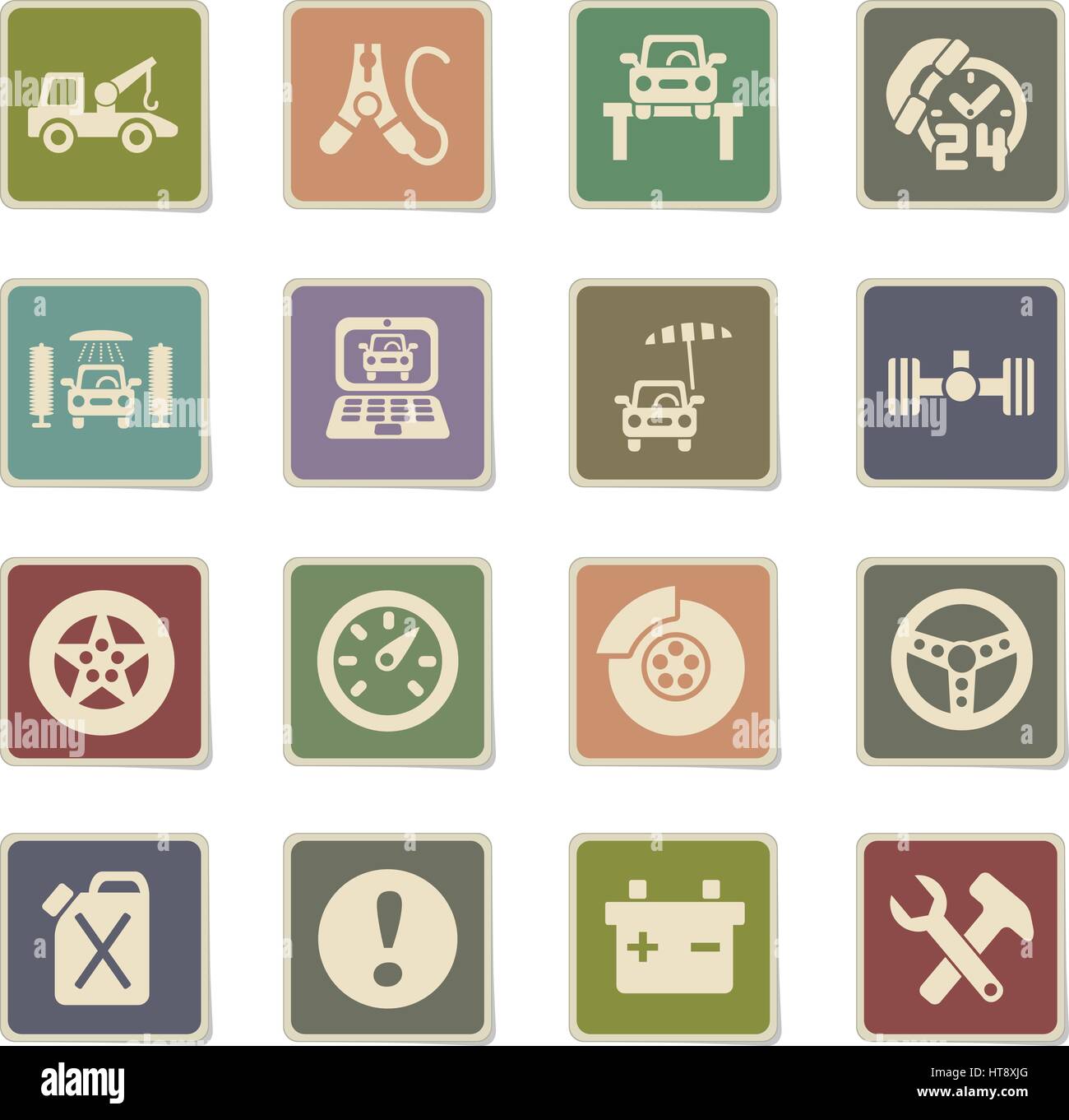 car service web icons for user interface design Stock Vector Image ...