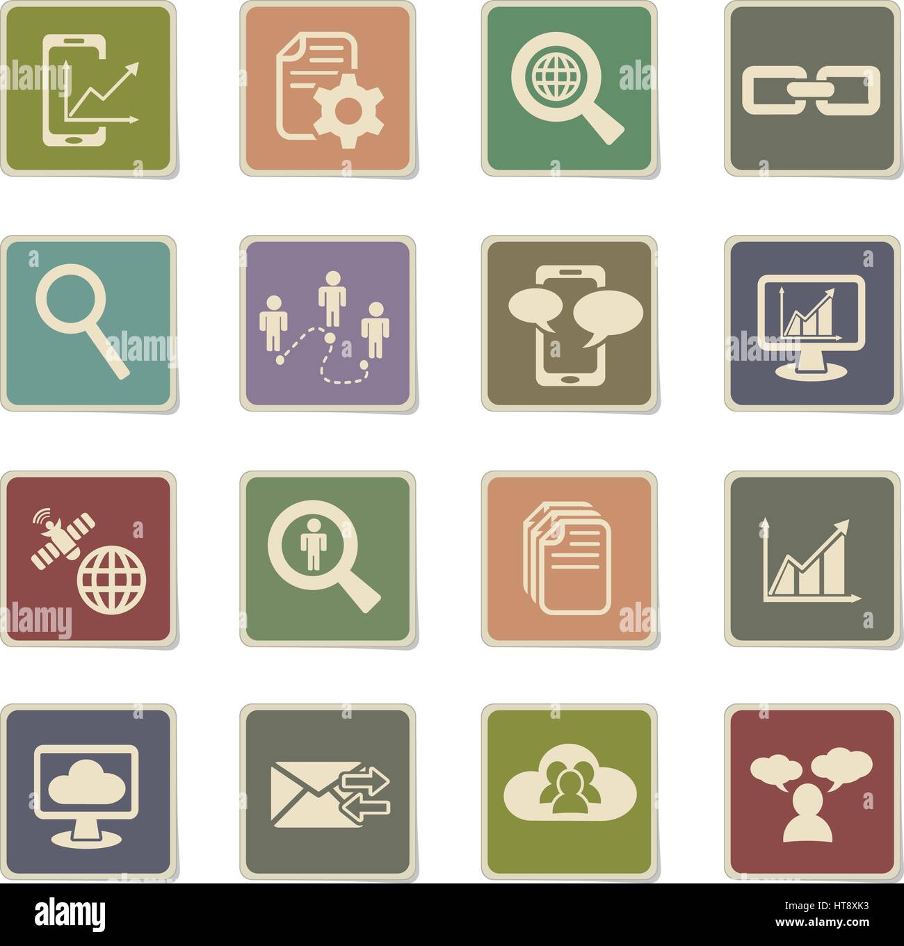 data analytic and social network web icons for user interface design Stock Vector Image & Art ...