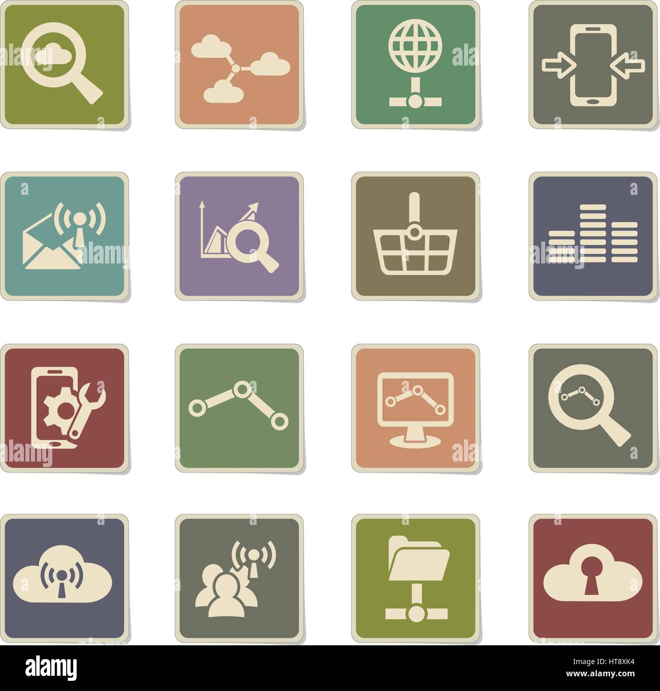 data analytic and social network web icons for user interface design Stock Vector Image & Art ...