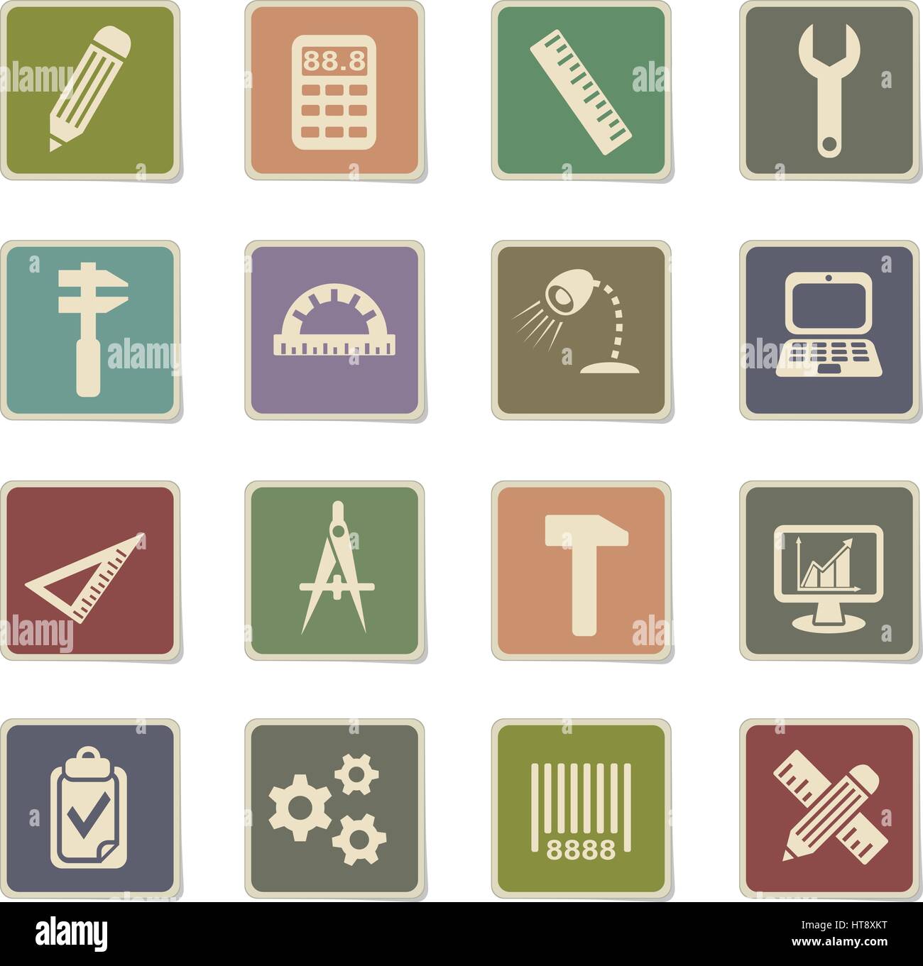 engineering web icons for user interface design Stock Vector Image ...